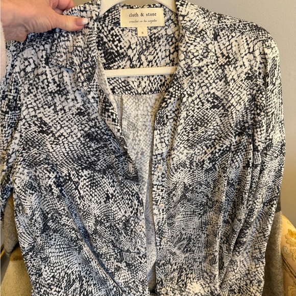 cloth & stone | Jackets & Coats | Cloth Stone Black And White Womens ...